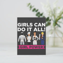 Female Empowerment Equality Strong Girl Power Postcard | Zazzle