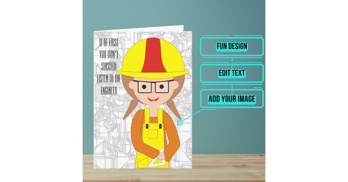Female Engineer Birthday Card | Zazzle