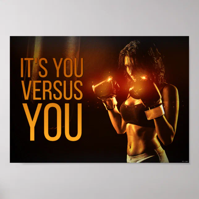 Female Fighter Boxing Gym Bodybuilding Versus Poster | Zazzle