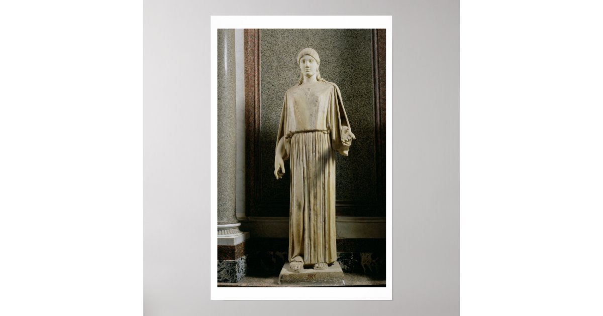 Female figure wearing a peplos, Greek (marble) Poster | Zazzle