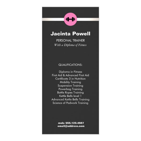 Female Fitness Personal Trainer Price List Menu | Zazzle.com