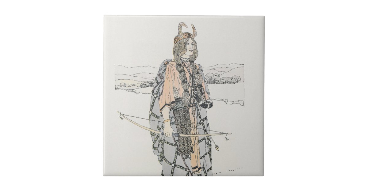 Female Hunter (by Ann Macbeth) Ceramic Tile | Zazzle