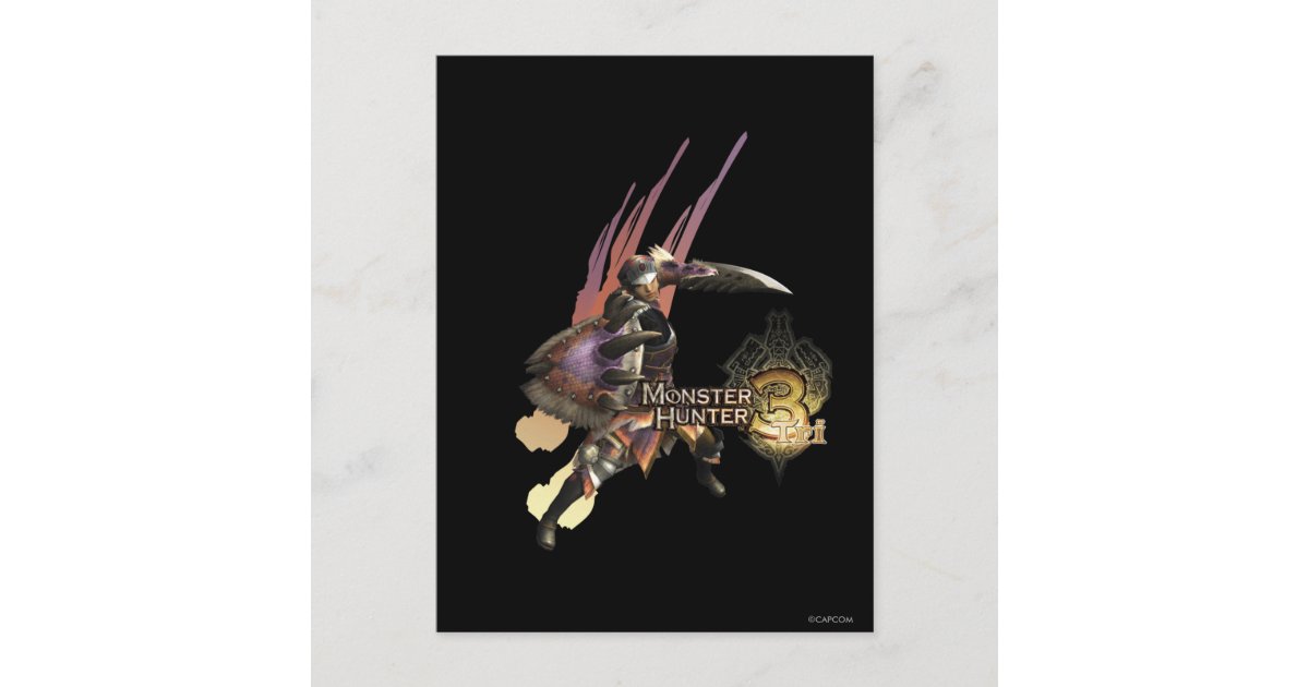 Female Hunter with Sword and Shield, Jaggi Armor Postcard | Zazzle