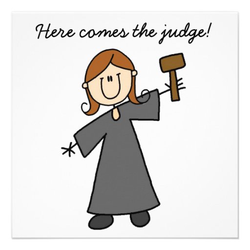 Female Judge Stick Figure Invitation | Zazzle