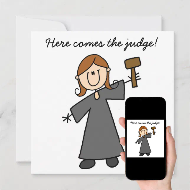 Female Judge Stick Figure Invitation | Zazzle