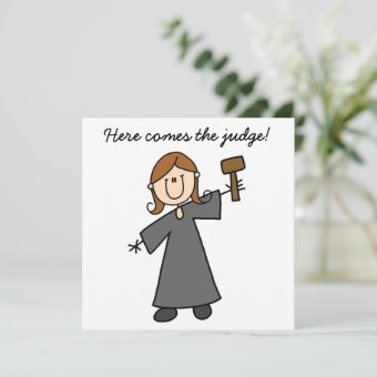 Female Judge Stick Figure Invitation | Zazzle