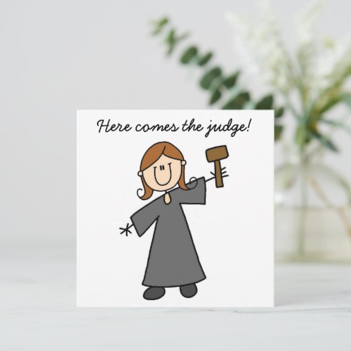 Female Judge Stick Figure Invitation | Zazzle