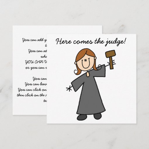 Female Judge Stick Figure Invitation | Zazzle
