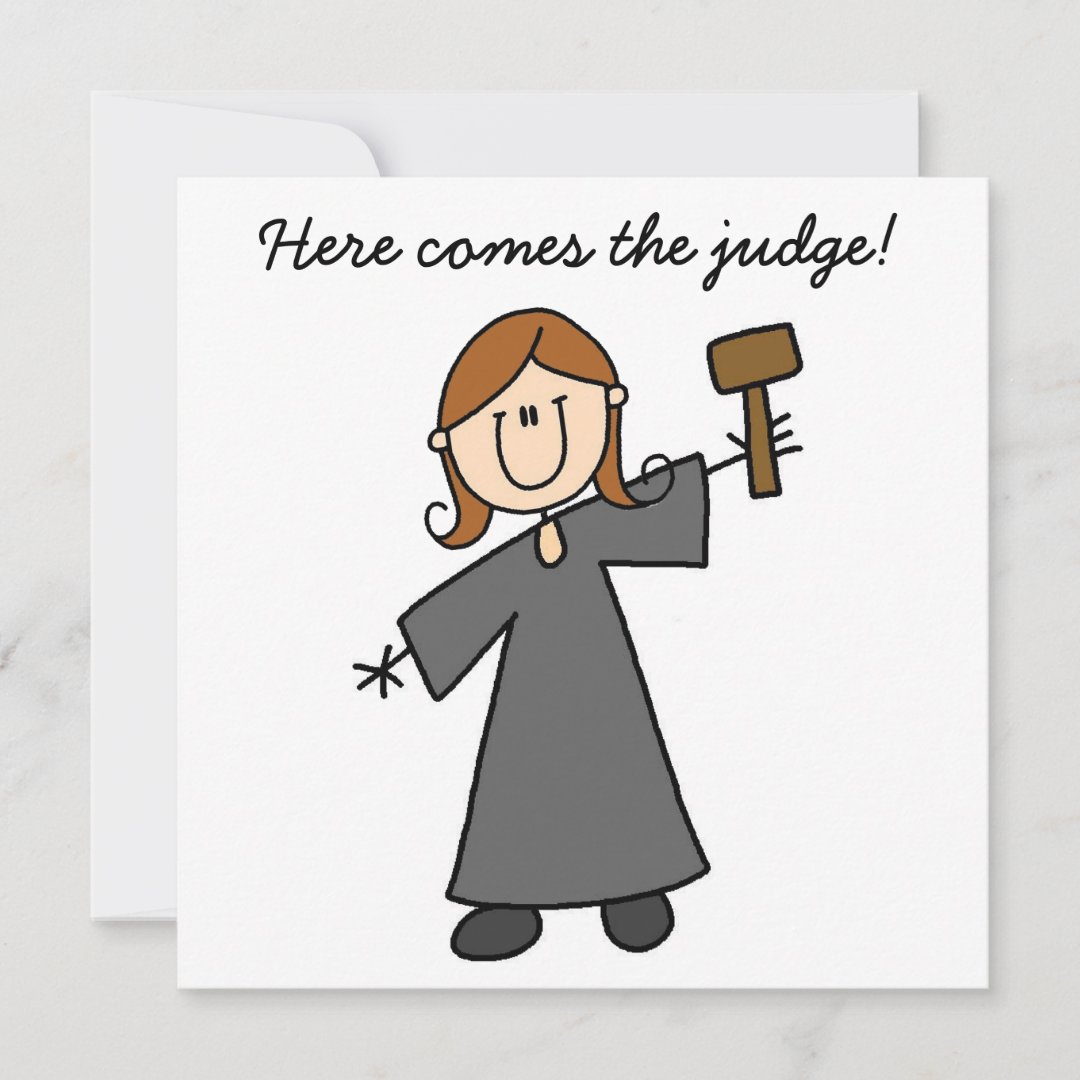 Female Judge Stick Figure Invitation | Zazzle