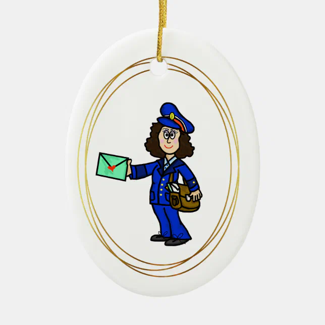 Female Letter Carrier Christmas Ornament | Zazzle