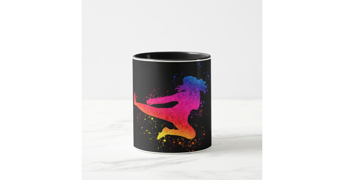 Female Martial Arts, High Kick, Paint Splash Mug | Zazzle