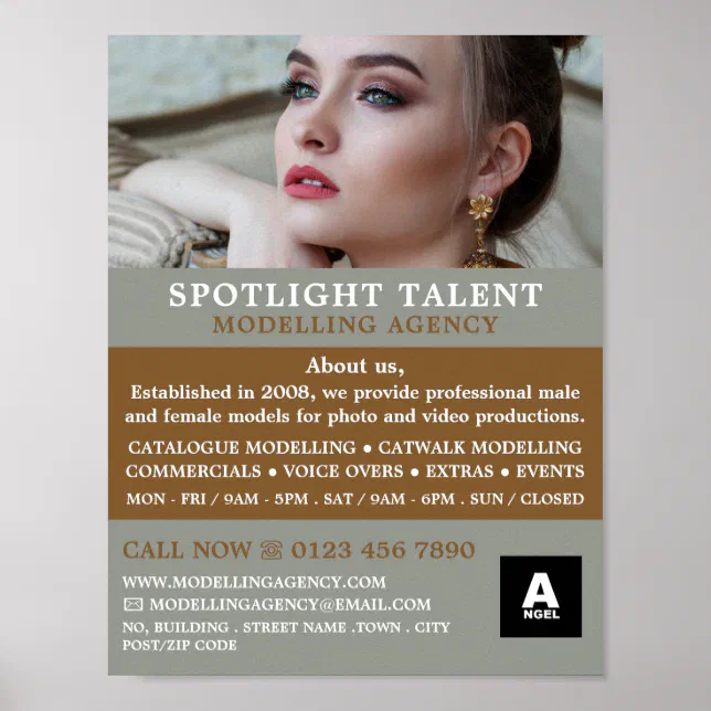 Female Model, Modeling Agency, Model Agent Poster | Zazzle
