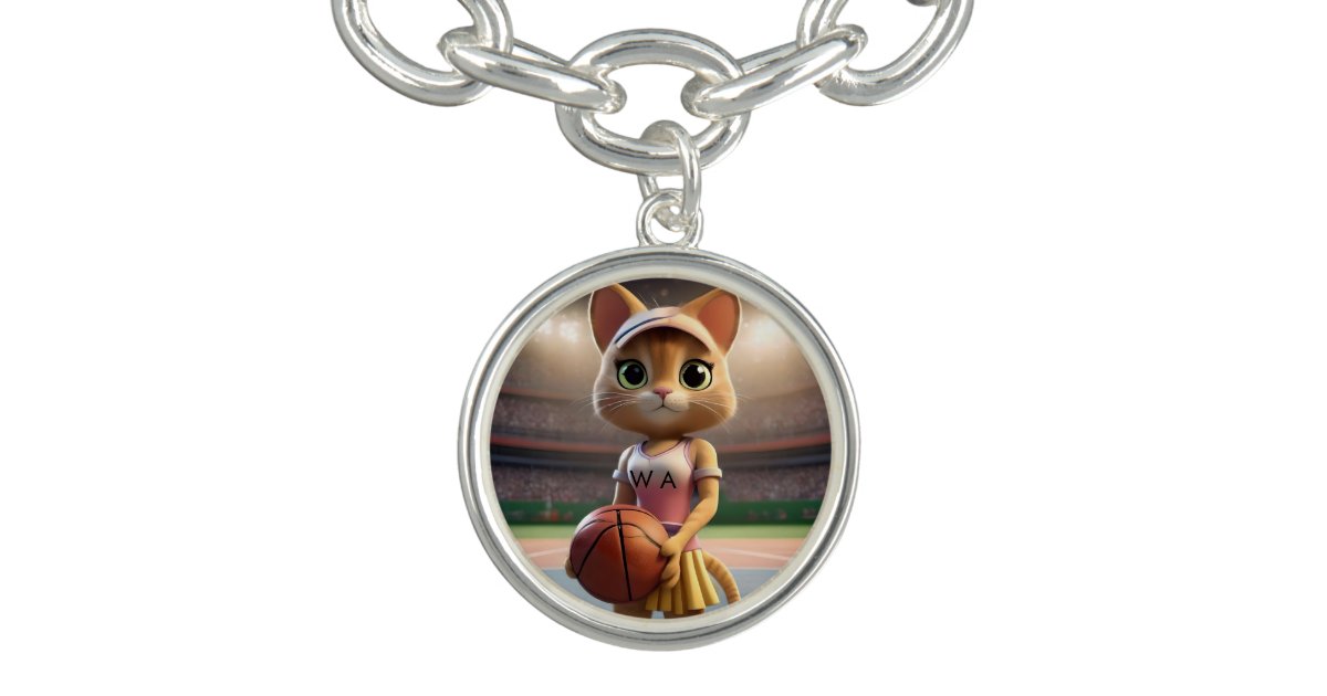 Female Netball Cat, Bracelet | Zazzle