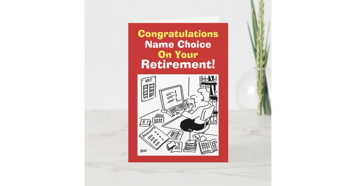 Female Office Worker Retirement Card | Zazzle