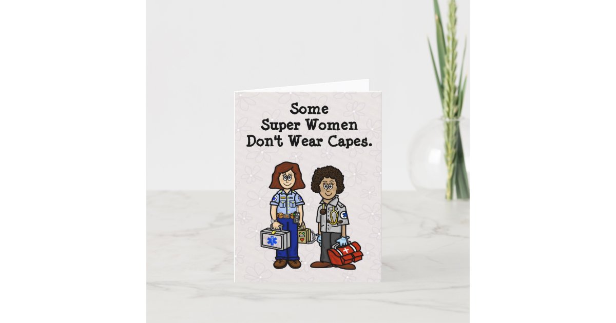Female Paramedics EMT Day Greeting Card | Zazzle