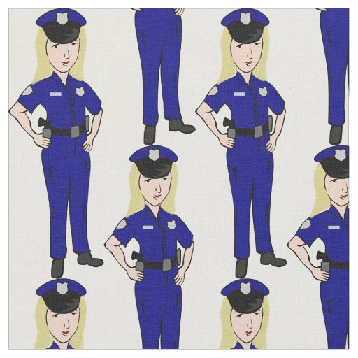 Female Police Officer Fabric | Zazzle