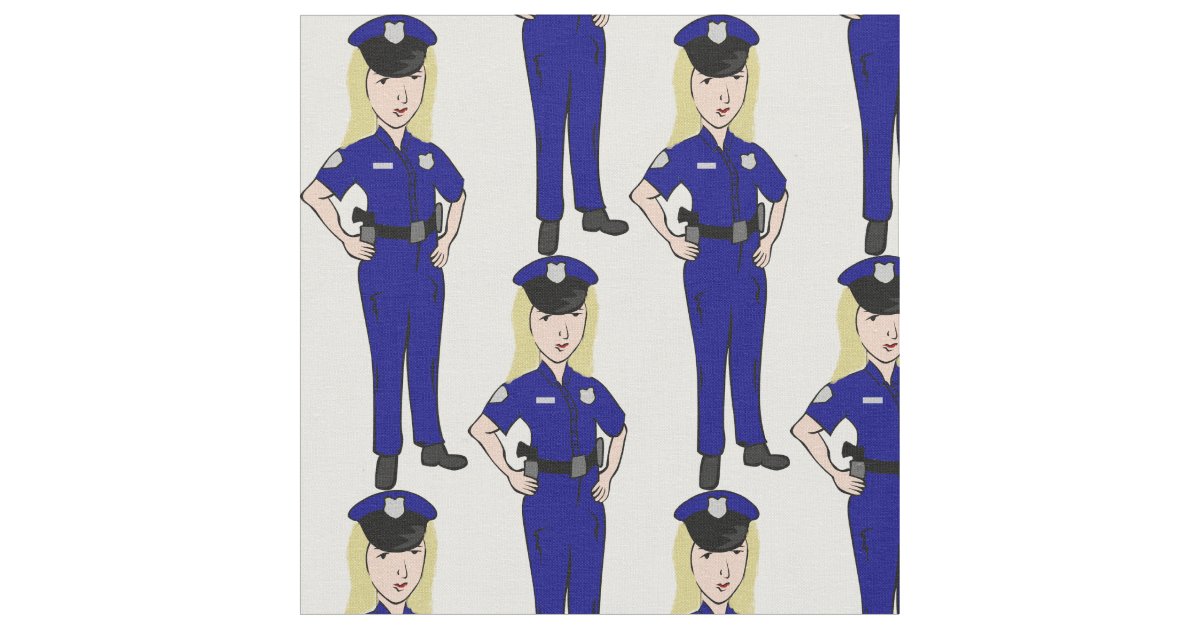 Female Police Officer Fabric | Zazzle