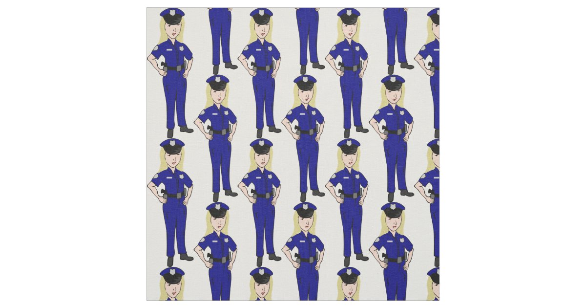 Female Police Officer Fabric | Zazzle