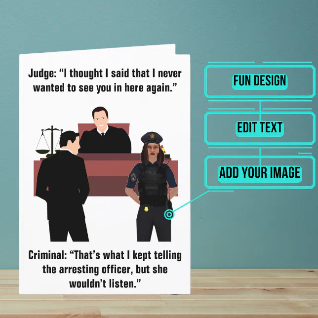 Female Police Officer Funny Birthday Card | Zazzle