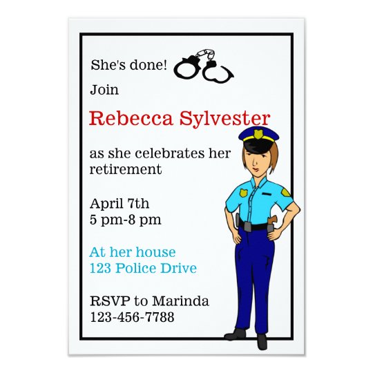 Female Police Officer Retirement Party Invitation | Zazzle.com
