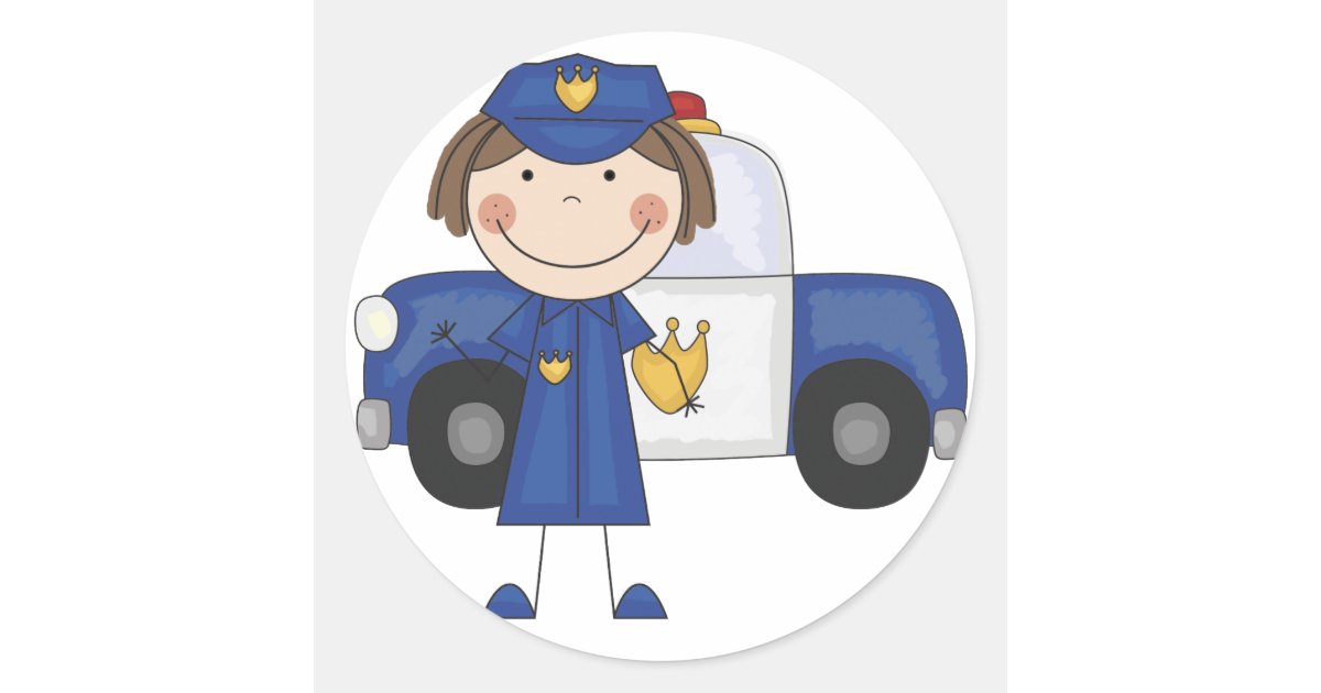 Female Police Officer Tshirts and Gifts Classic Round Sticker | Zazzle