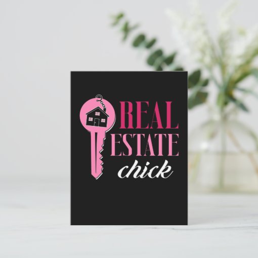 Female Real Estate Agent Funny Estate Broker Postcard | Zazzle