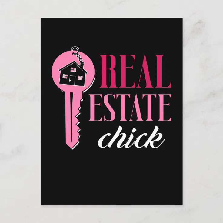Female Real Estate Agent Funny Estate Broker Postcard | Zazzle