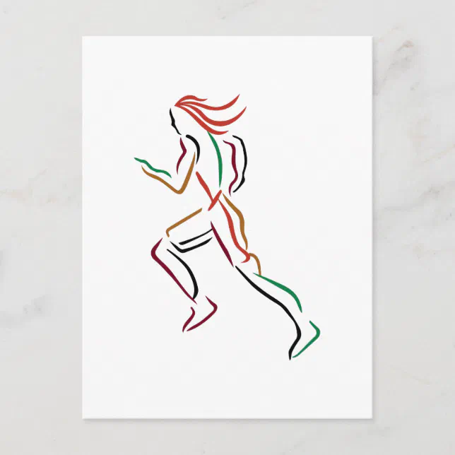 Female Runner Postcard | Zazzle