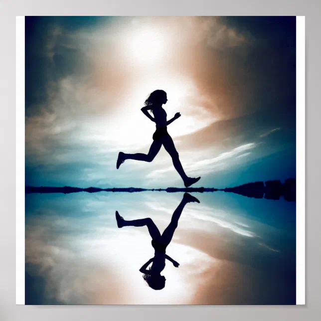 Female runner poster | Zazzle