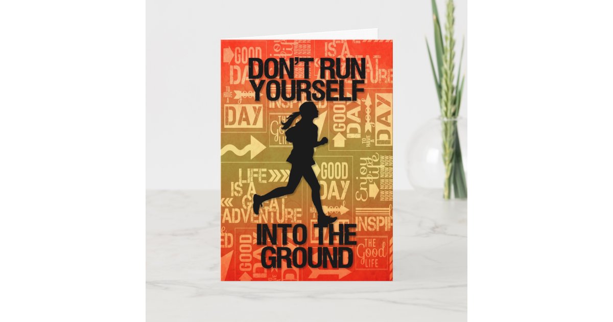 FEMALE Running Themed Get Well Card | Zazzle