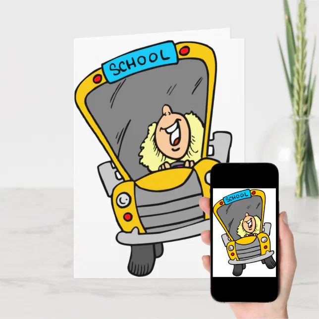 Female School Bus Driver Card | Zazzle