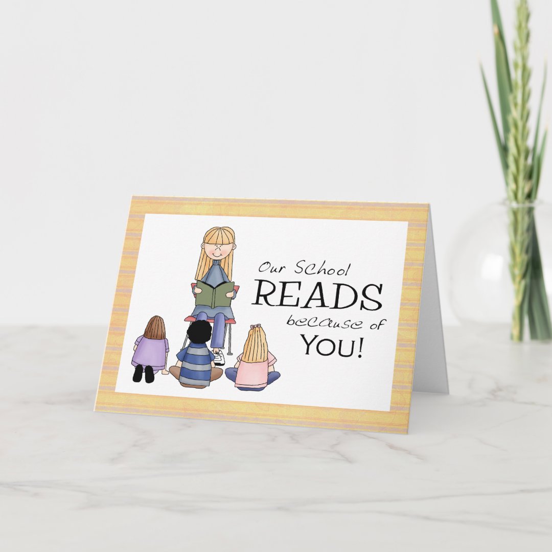 Female School Librarian Thank You Card | Zazzle