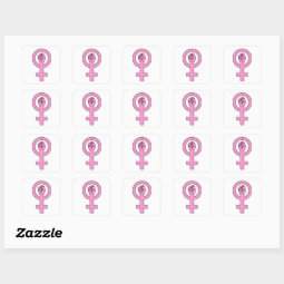 female sign square sticker | Zazzle