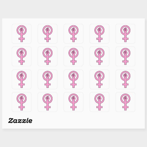 female sign square sticker | Zazzle