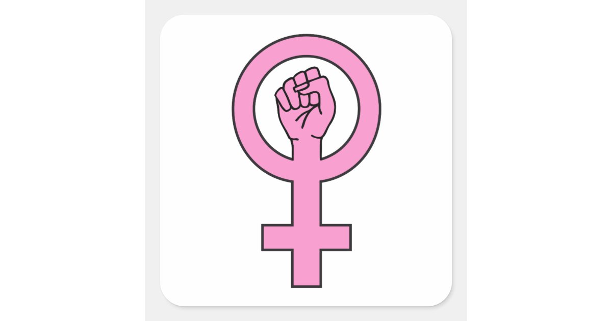 female sign square sticker | Zazzle