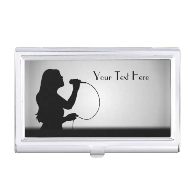 Female Singer Personalized Business Card Case | Zazzle