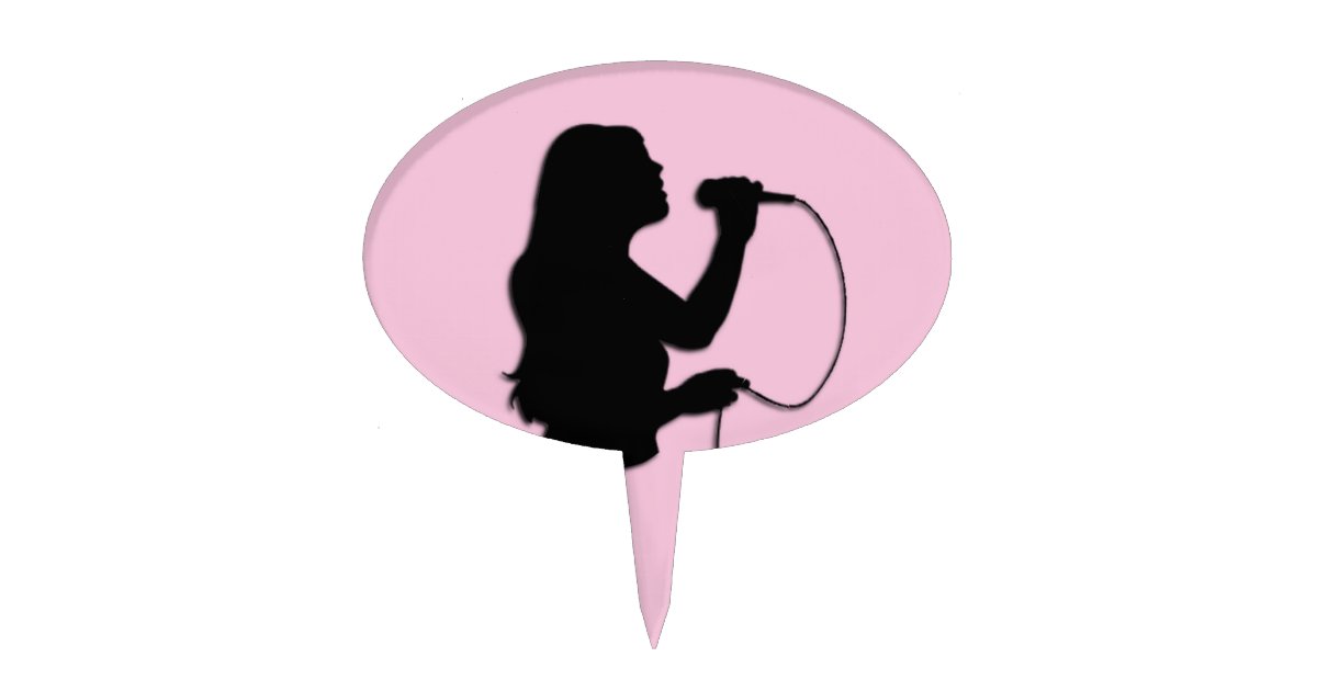 Female Singer Pink Cake Topper | Zazzle