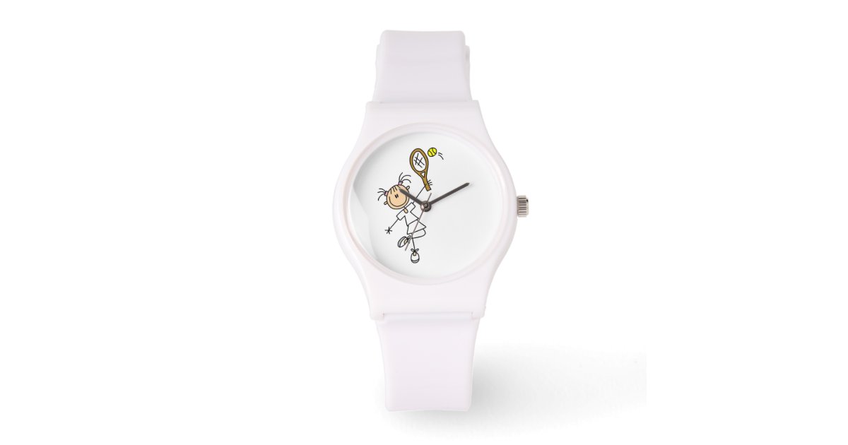 Female Stick Figure Tennis Player Watch | Zazzle