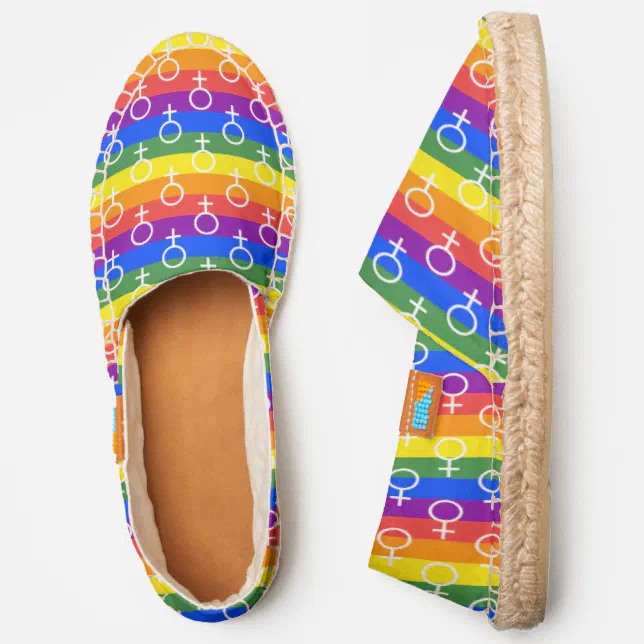 Female Symbol Rainbow Pattern Espadrilles | Zazzle