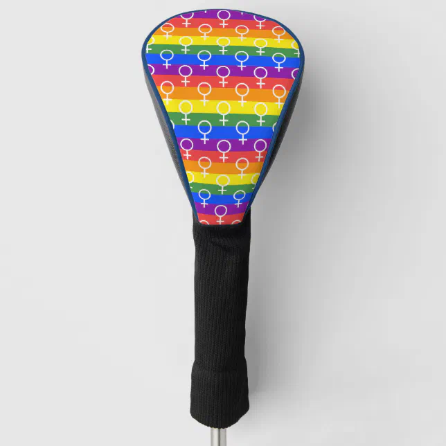 Female Symbol Rainbow Pattern Golf Head Cover | Zazzle