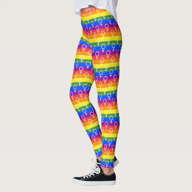 Female Symbol Rainbow Pattern Leggings | Zazzle