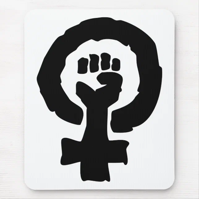 Female symbol solidarity hand mouse pad | Zazzle