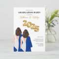 Female Twins Portrait Graduation Party Invitation | Zazzle