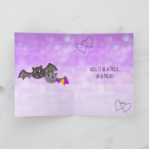 Female Vampire, Romantic Halloween Trick or Treat Card | Zazzle