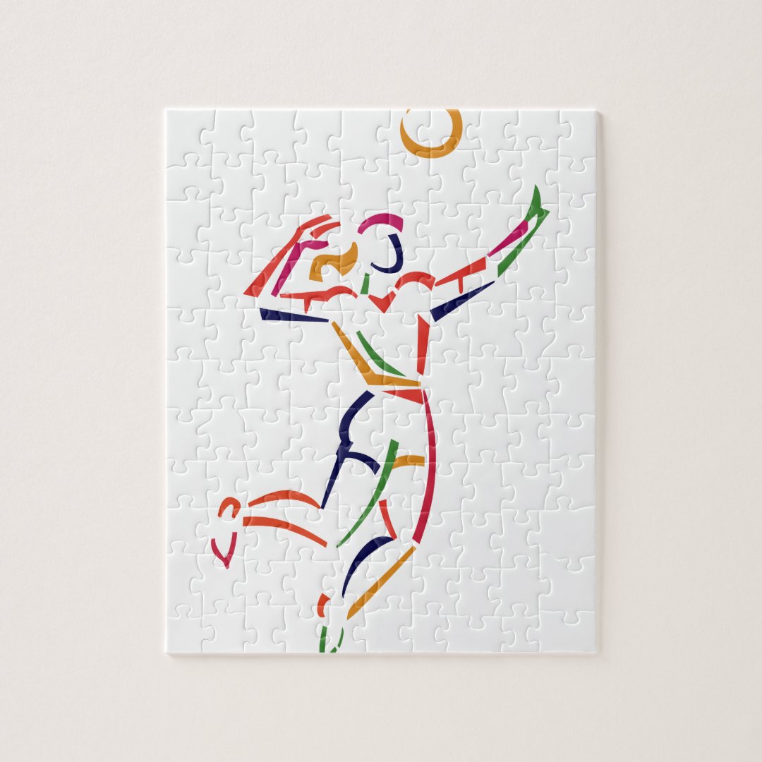 Female Volleyball Player Jigsaw Puzzle | Zazzle