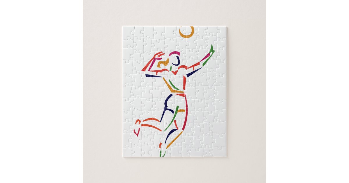 Female Volleyball Player Jigsaw Puzzle | Zazzle