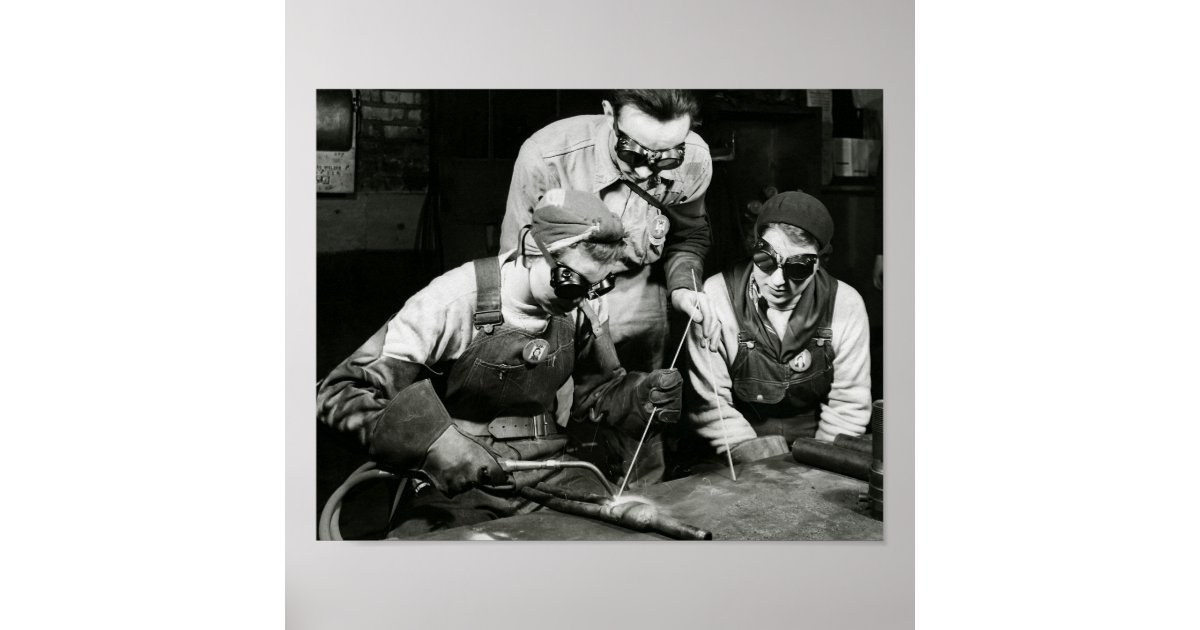 Female Welders - WW2 Homefront - 1943 Poster | Zazzle