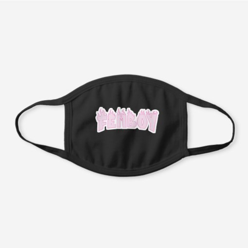 FEMBOY BLACK COTTON FACE MASK | Zazzle