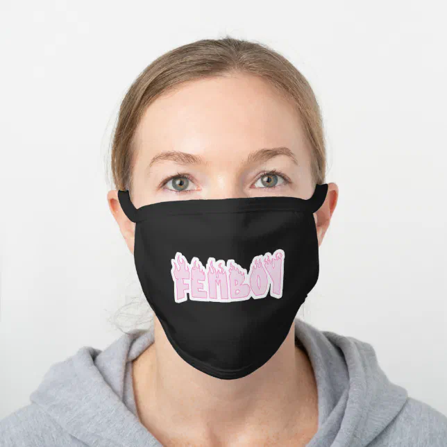 FEMBOY BLACK COTTON FACE MASK | Zazzle