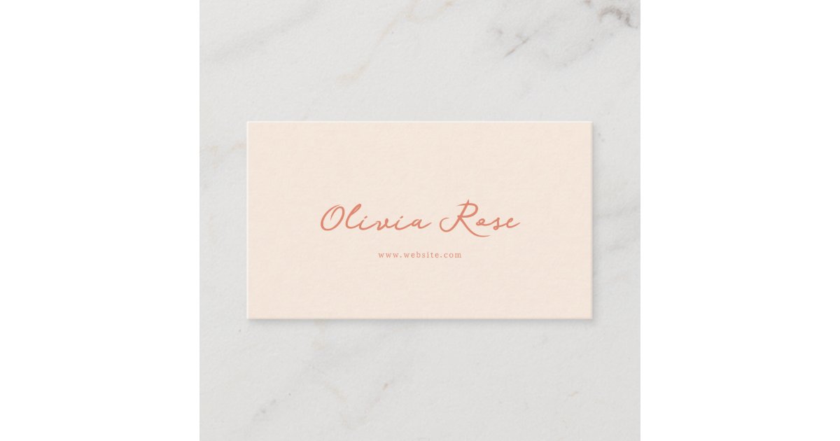Feminine Boho Girly Calligraphy Script Business Card | Zazzle